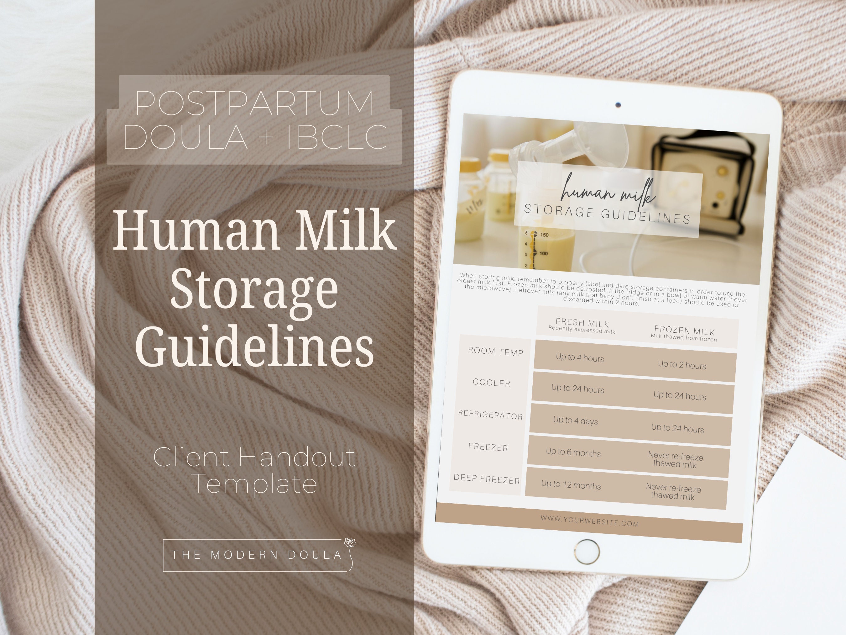 Milk Storage Guidelines Handout, Breastfeeding Information, Postpartum ...