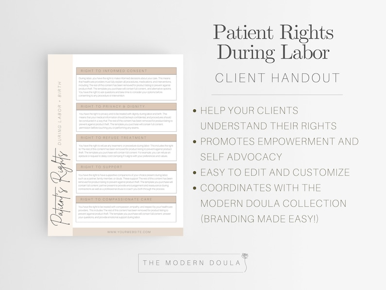 Patient's Rights During Labor Client Handout, Birth Doula Client Files ...