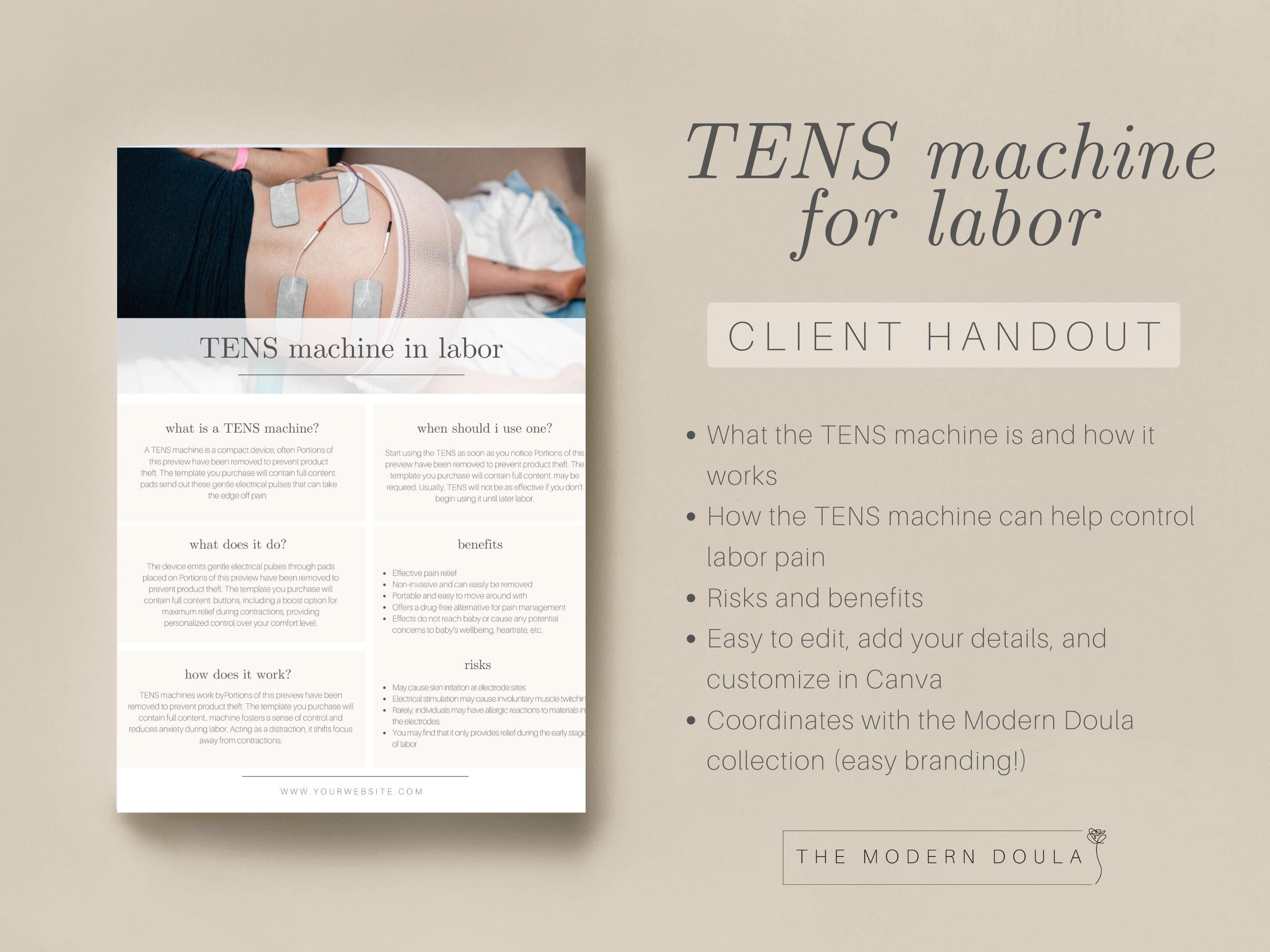 TENS Machine for Labor Client Handout, Doula Client Handout, Birth Plan ...