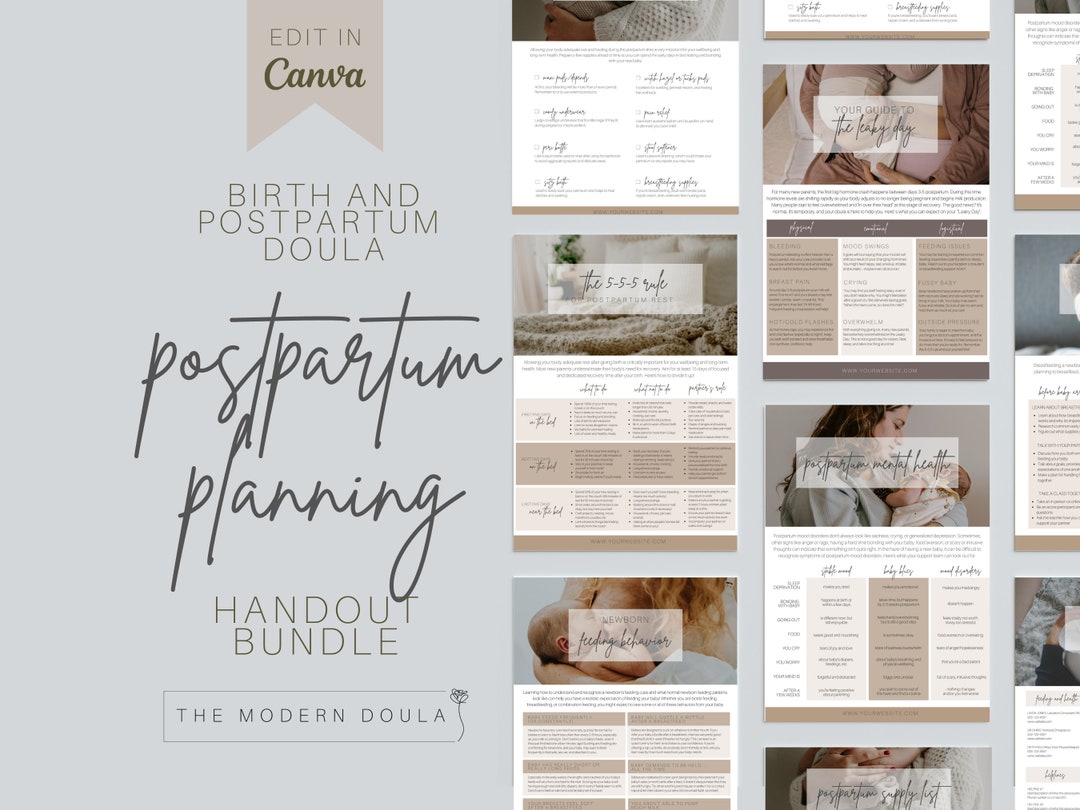 Doula Handouts Editable Birth Doula Handouts Postpartum - Etsy