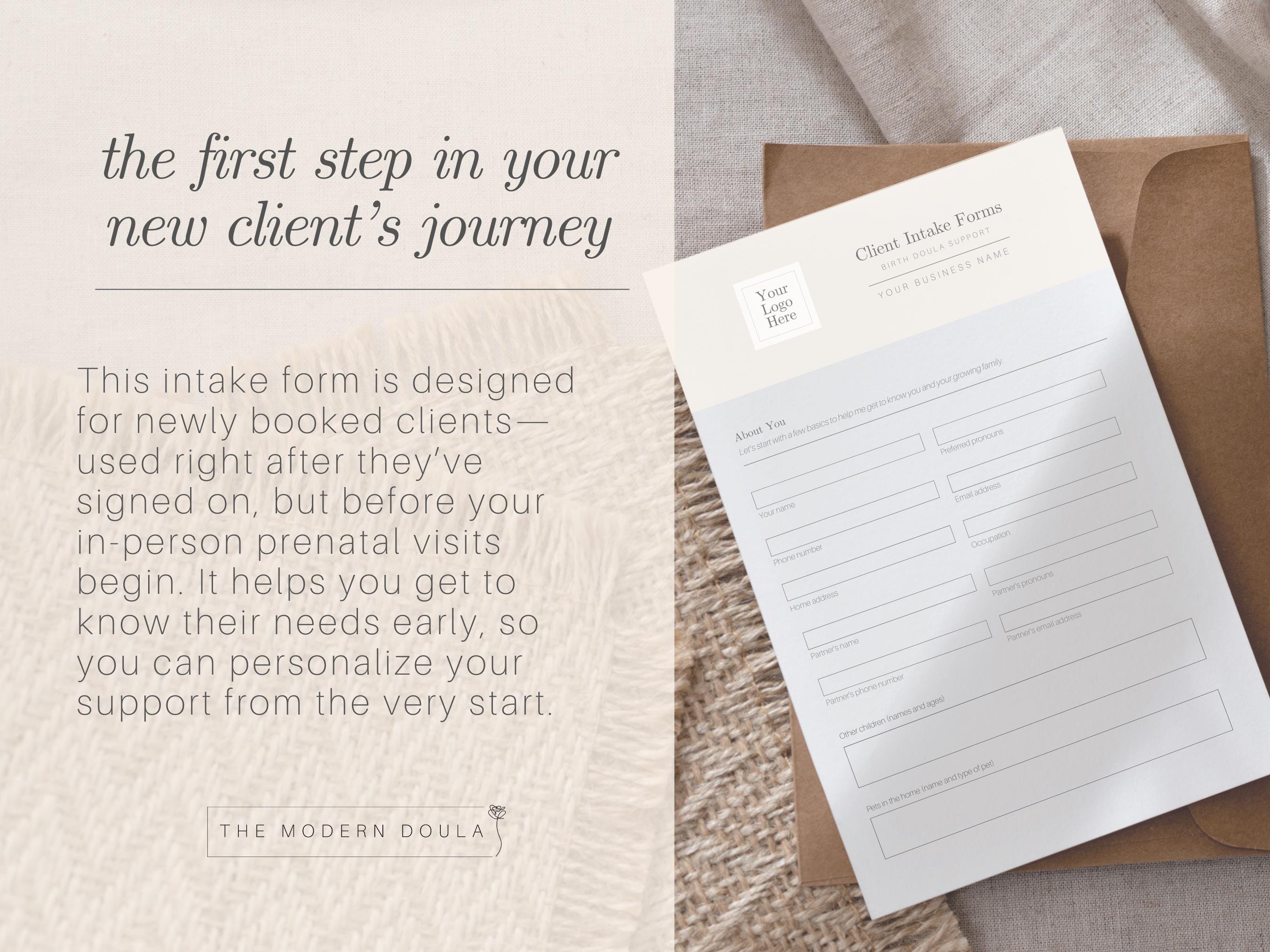 Birth Doula Client Intake Forms, New Client Onboarding, Birth Doula ...