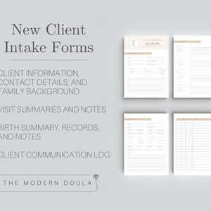 New Client Bundle for Birth Doulas, Client Intake Forms, New Client ...