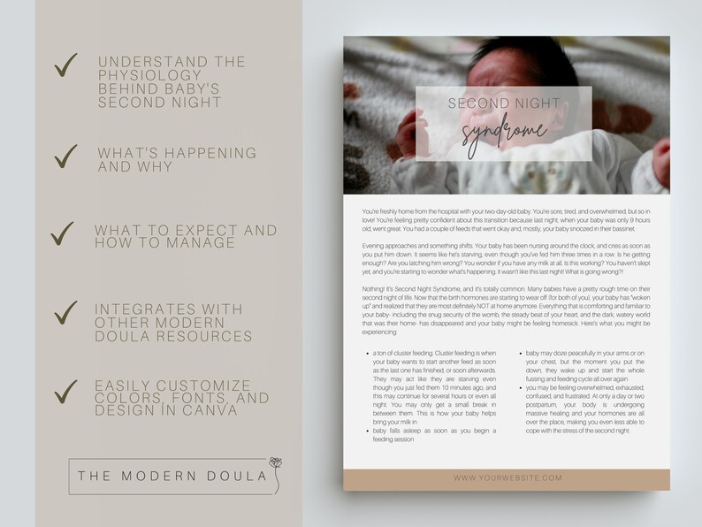 Second Night Syndrome Handout Newborn Care Postpartum Doula - Etsy