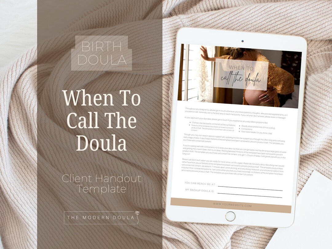 When to Call the Doula Handout, Birth Doula Client Handout, Doula Forms ...