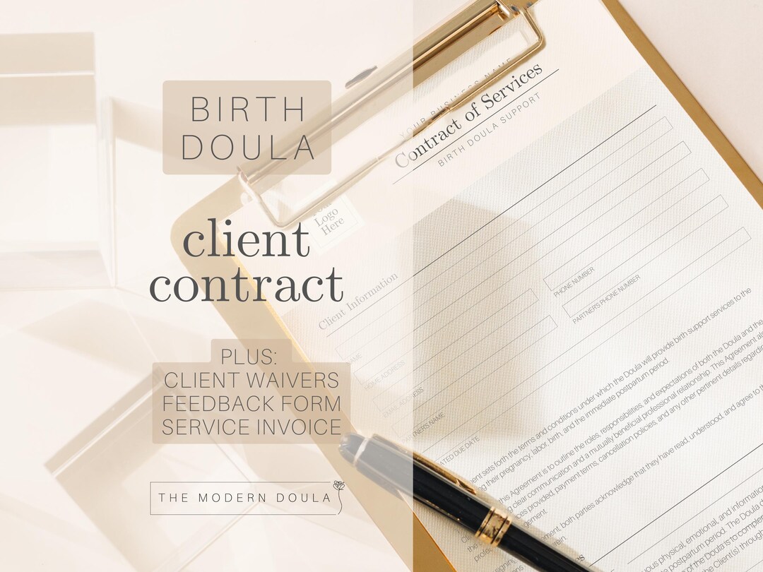 Birth Doula Contract Template, Doula Contract Bundle, Editable Contract ...