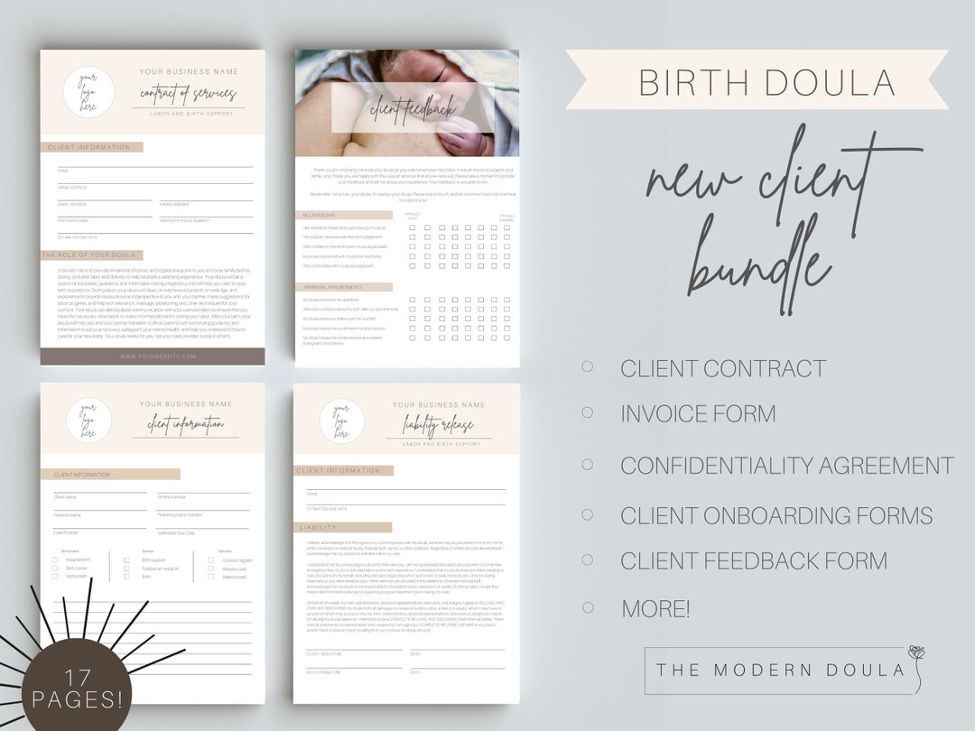 New Client Bundle for Birth Doulas Client Intake Forms New - Etsy