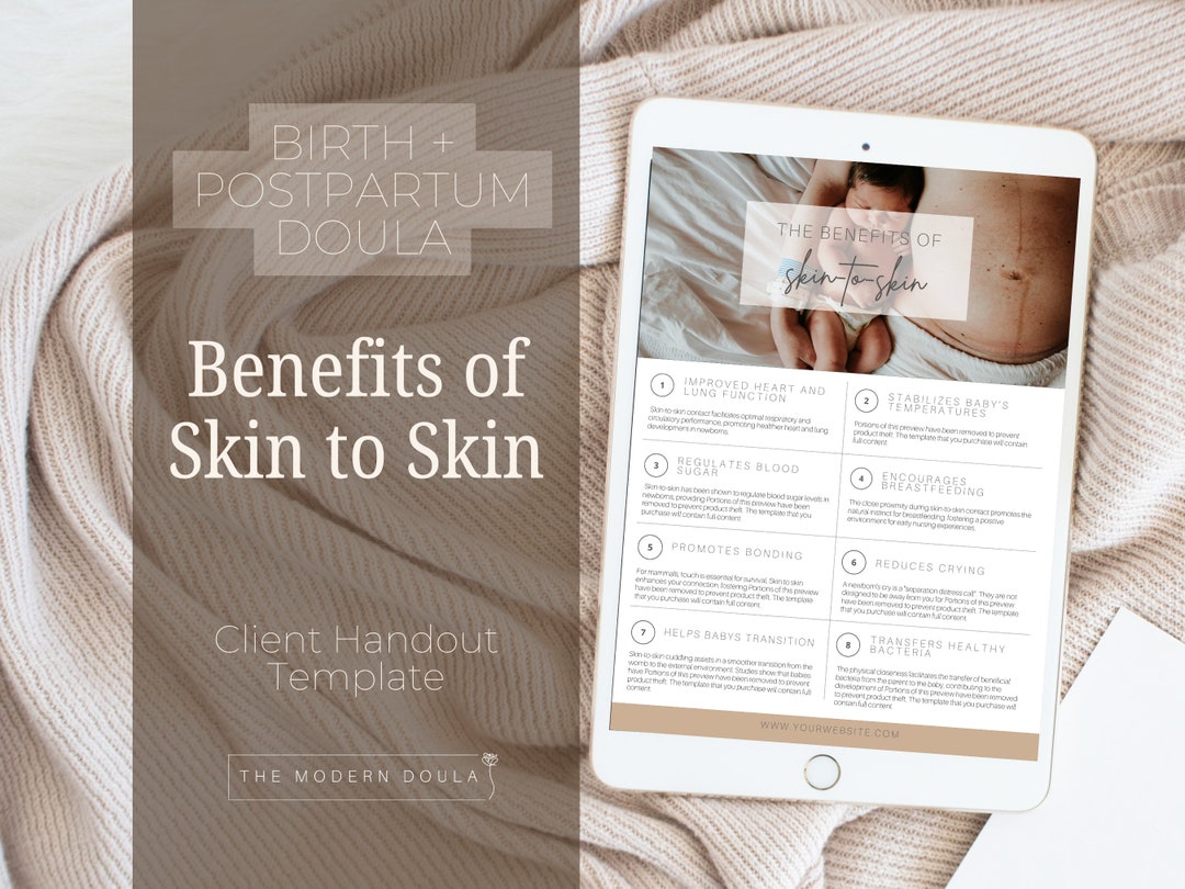 Skin-to-skin Doula Handout, Benefits of Skin to Skin Printable, Birth ...
