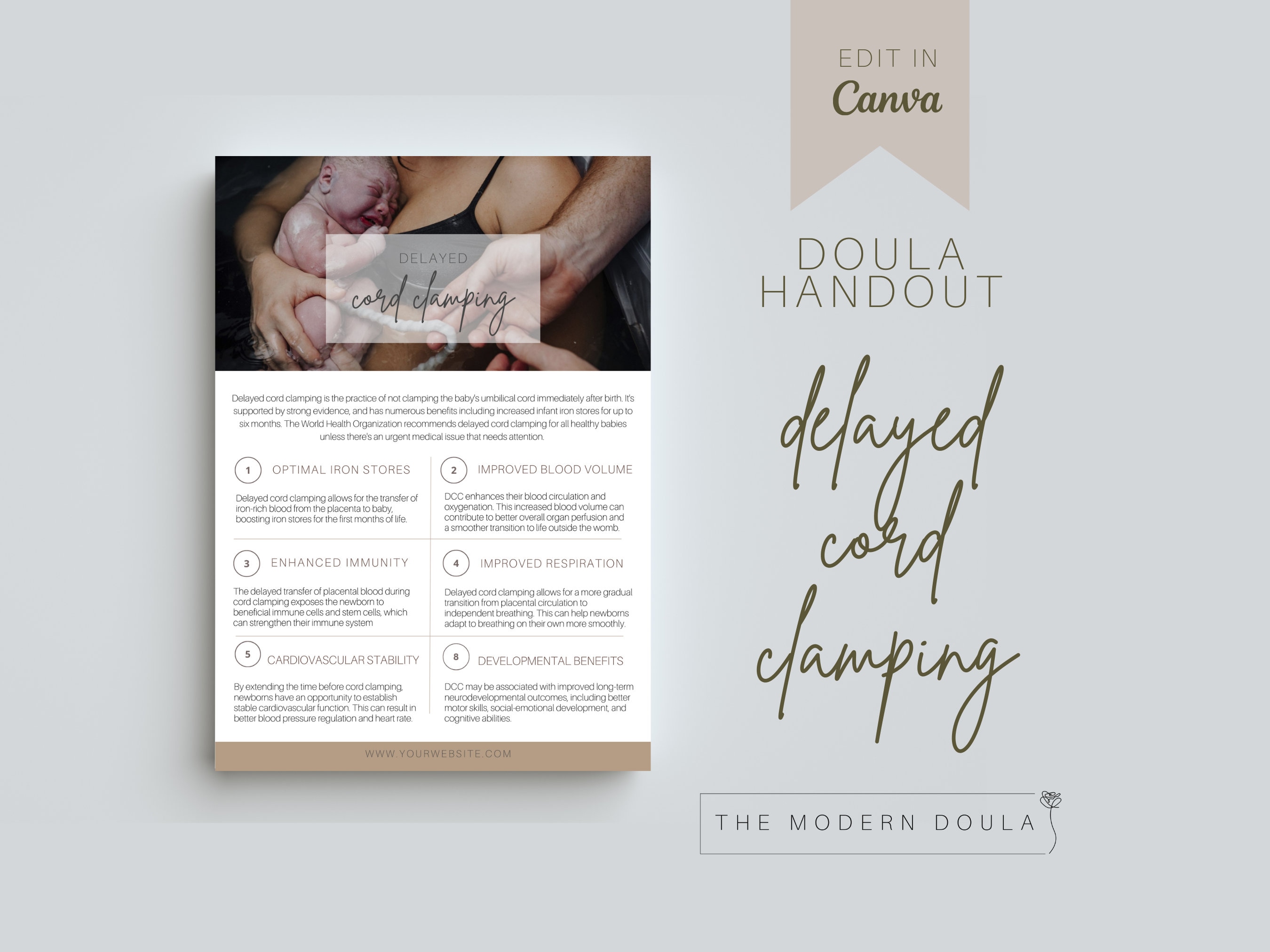 Delayed Cord Clamping Client Handout Birth Doula Client - Etsy