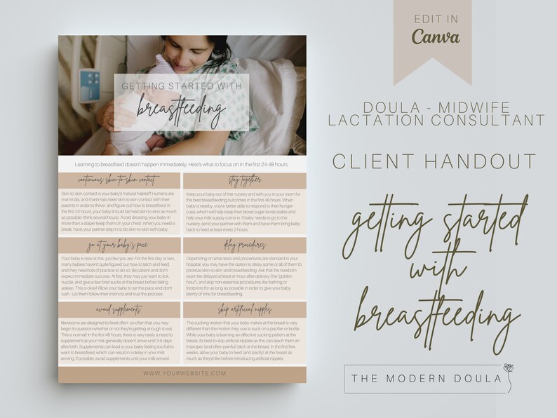 Getting Started With Breastfeeding Handout Doula Client - Etsy