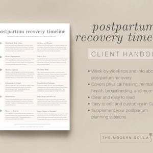 Postpartum Recovery Timeline Client Handout, Postpartum Warning Signs ...