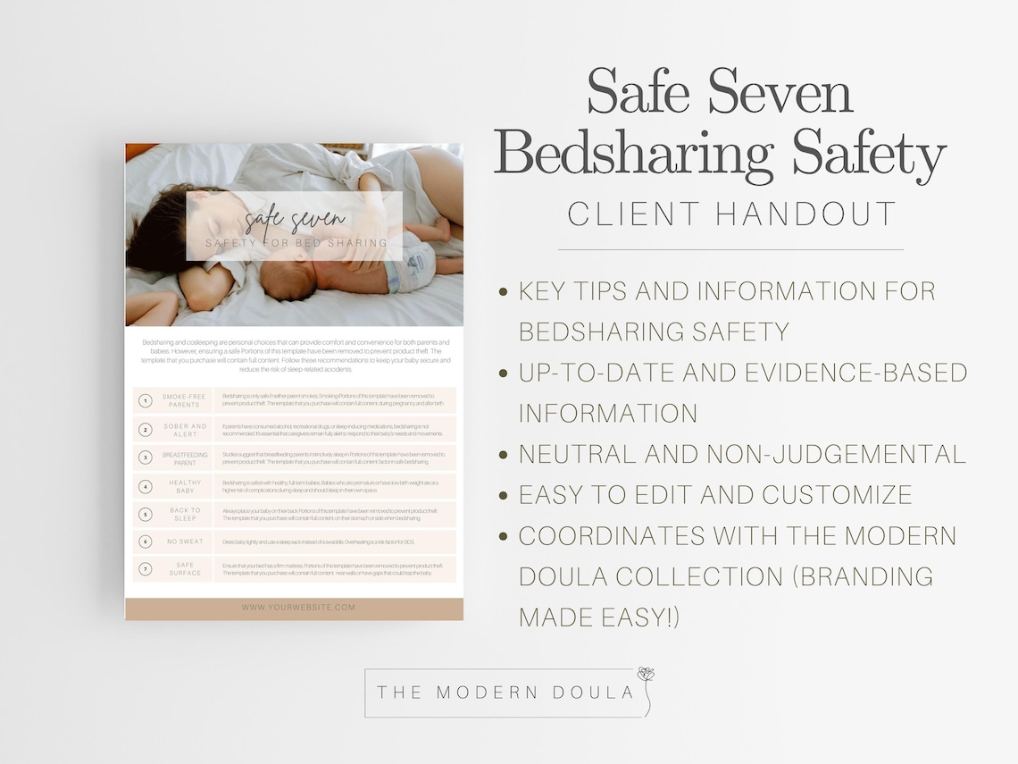Safe Seven Bedsharing Handout, Cosleeping Safety, Postpartum Doula ...