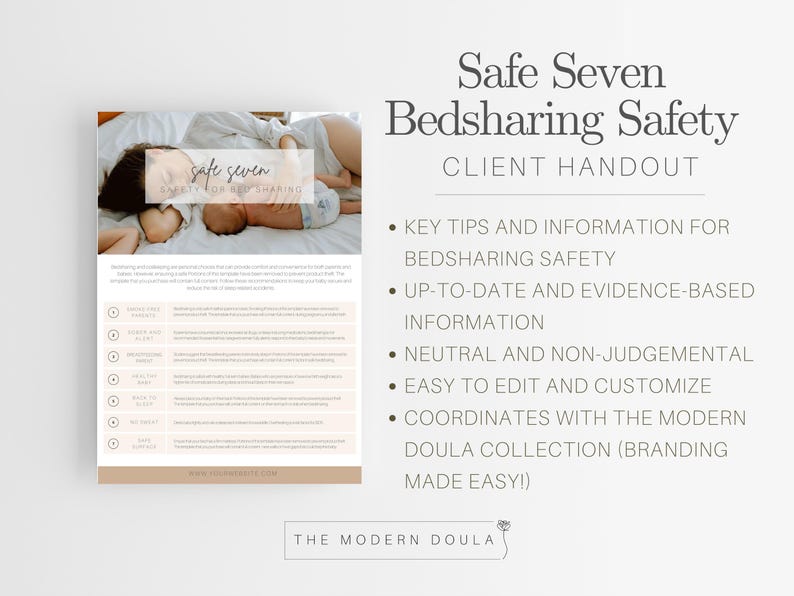 Safe Seven Bedsharing Handout, Cosleeping Safety, Postpartum Doula ...