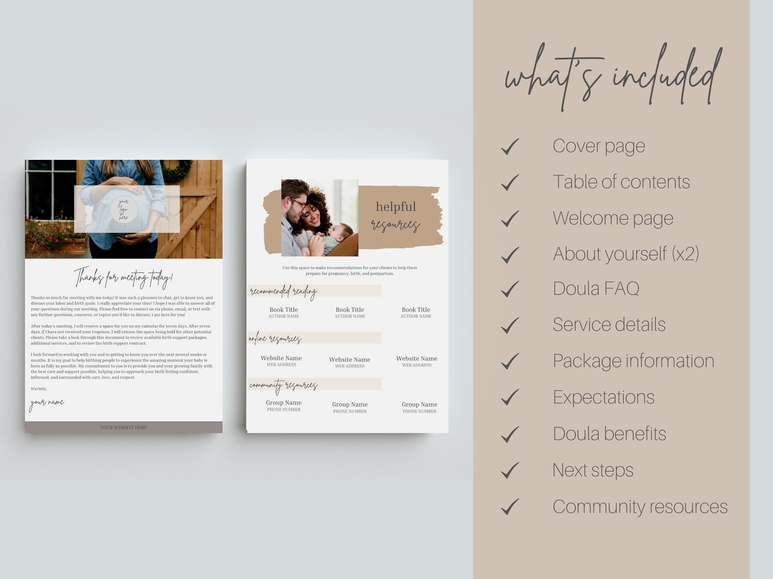 Birth Doula Welcome Packet Doula Client Welcome Package - Etsy