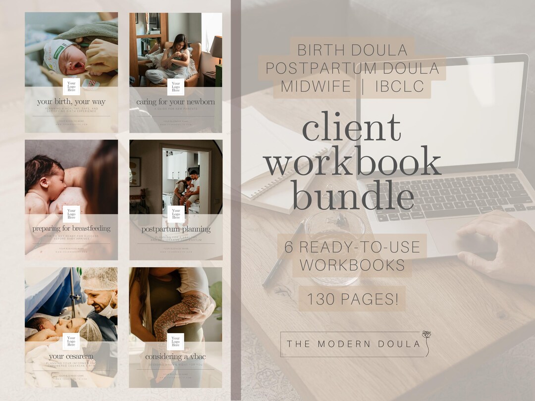 Doula Client Workbook Bundle, Editable Doula Handouts, Postpartum Doula Client Guide, IBCLC ...