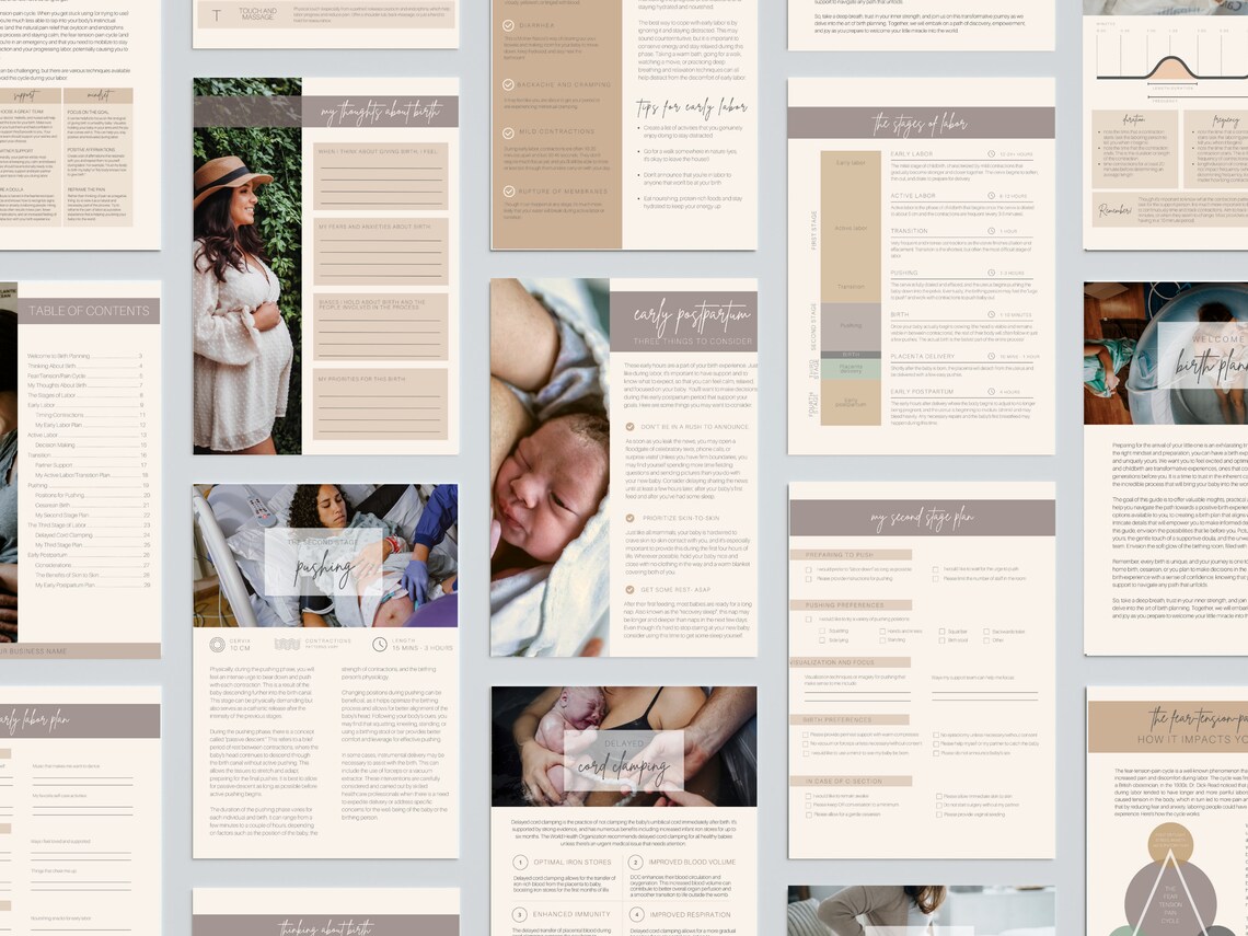 Birth Plan Workbook Template for Birth Planning Birth Plan - Etsy