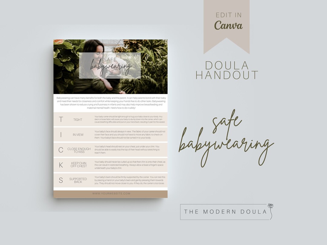 Babywearing Client Handout, Postpartum Doula Handouts, Doula Business ...