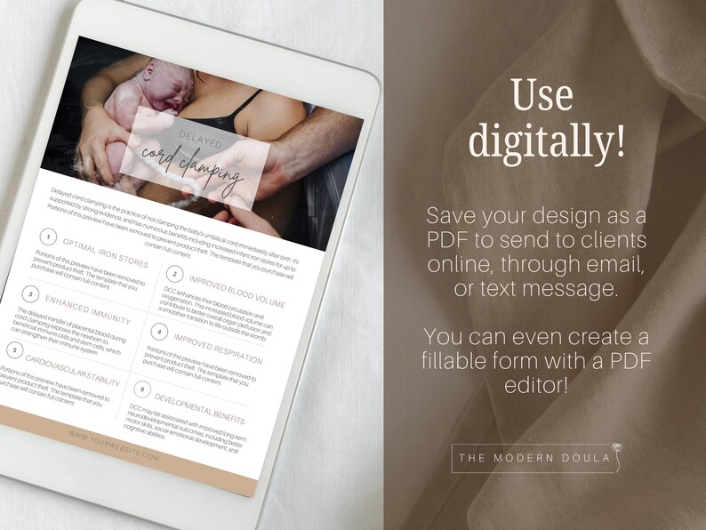 Delayed Cord Clamping Client Handout, Birth Doula Client Forms ...