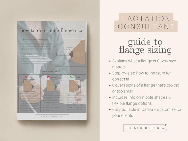 Flange Sizing Client Handout, Lactation Consultant Form, Breast Pump ...