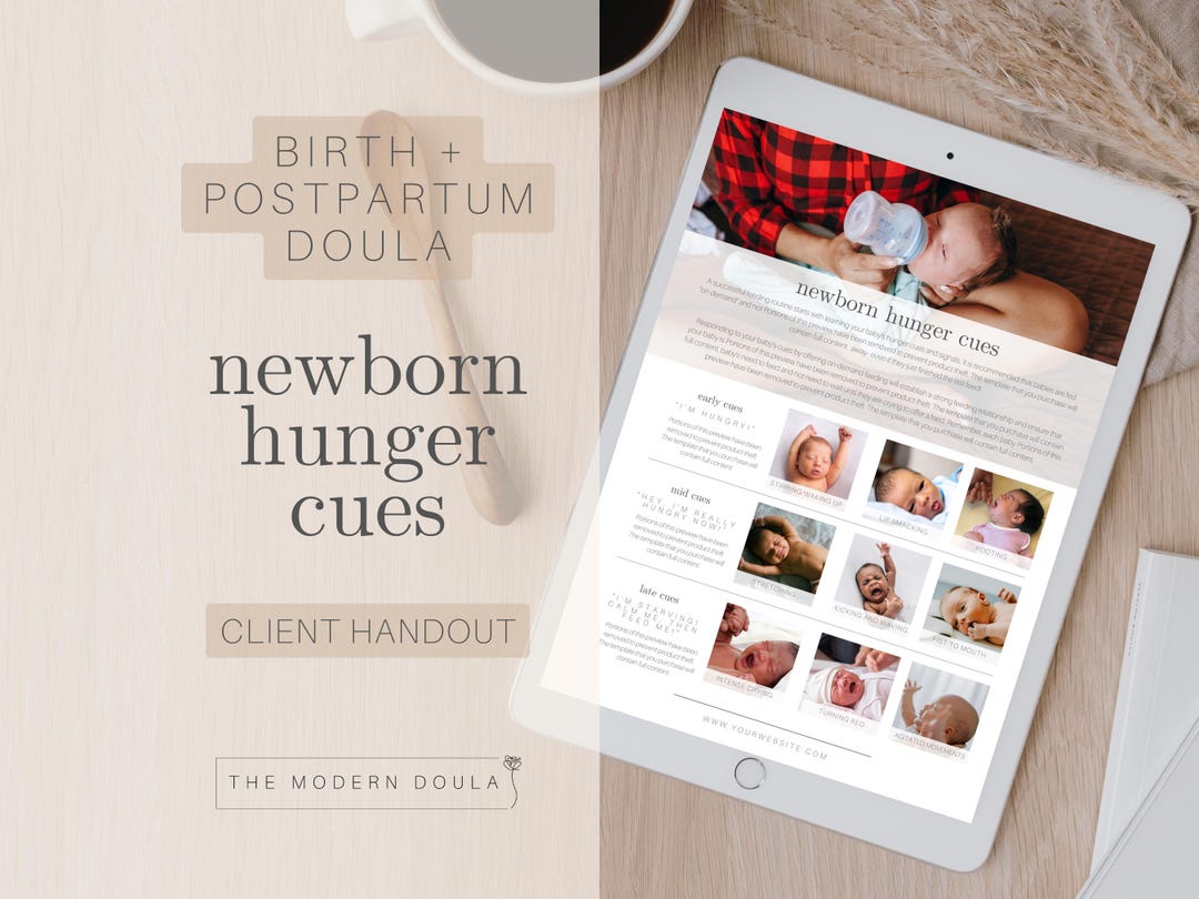 Newborn Hunger Cues Doula Handout, Postpartum Doula, IBCLC Intake Forms ...