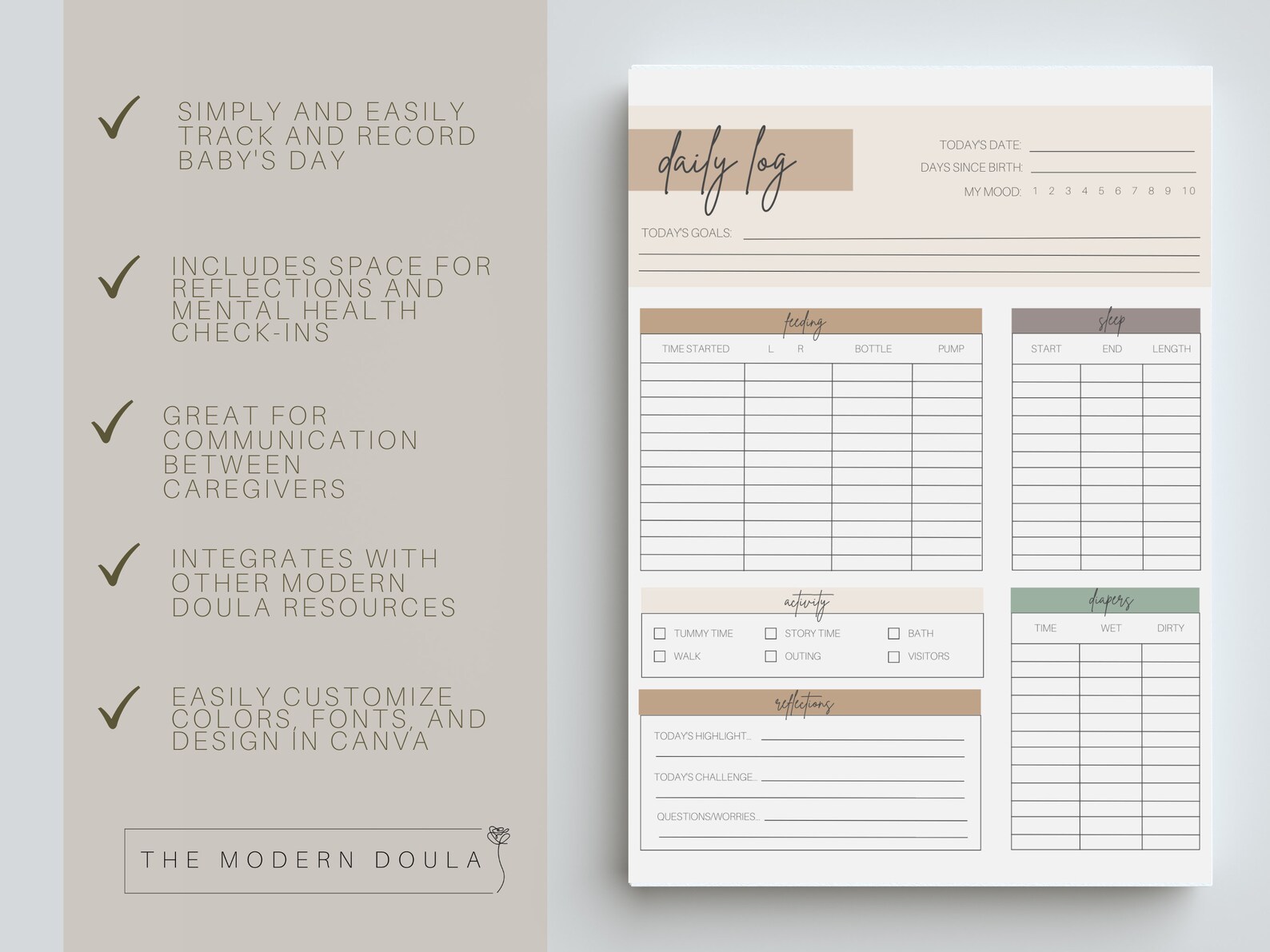 Newborn Tracker Printable Newborn Care Log Editable Feeding - Etsy