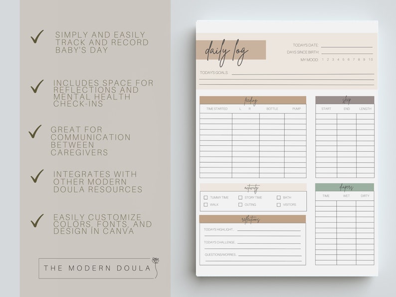 Newborn Tracker, Printable Newborn Care Log, Editable Feeding Tracker ...