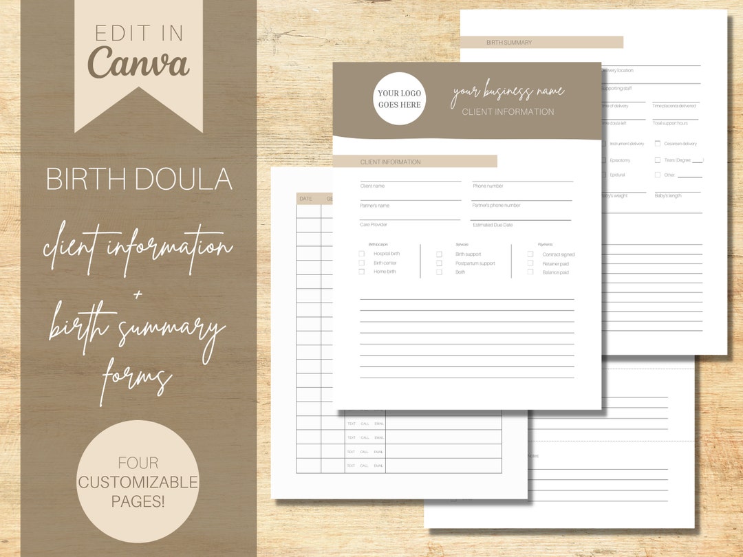 Birth Doula Client Files Client Communication Log Birth - Etsy