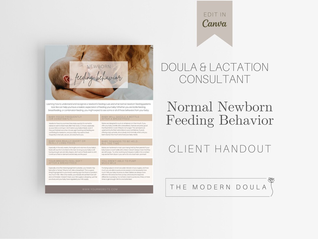 Newborn Feeding Behavior Handout, Doula Client Handout, Lactation ...
