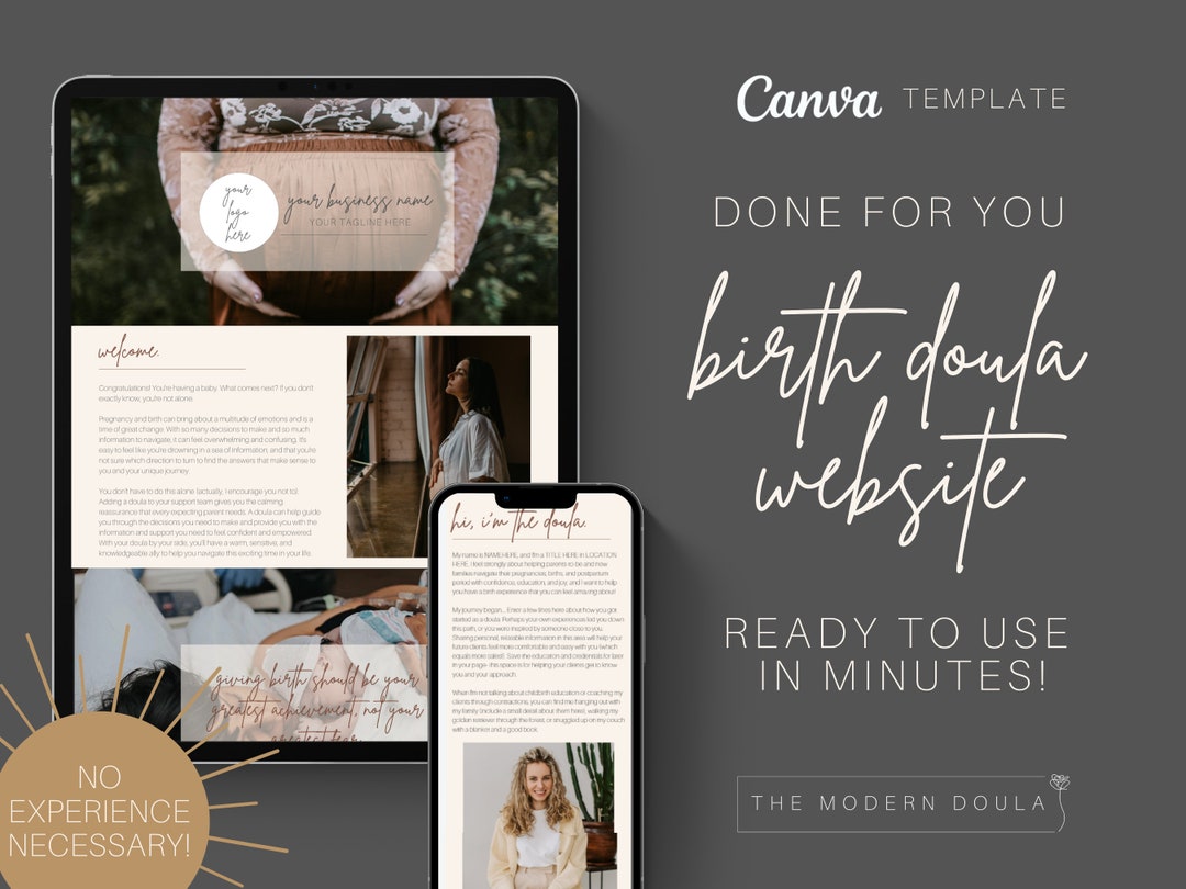 Birth Doula Website Template, Doula Website, Web Template for ...