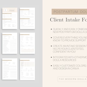 Postpartum Doula Client Intake Forms, Postpartum Doula Business Forms ...