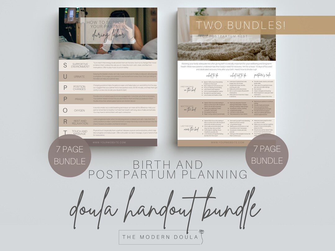 Doula Handout Bundle Editable Birth Doula Client Handouts - Etsy