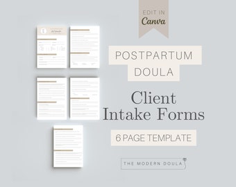 Postpartum Doula Client Intake Form - Etsy