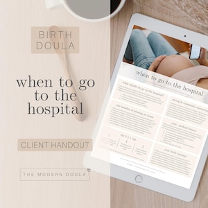 When to Go to the Hospital Client Handout, Birth Doula Forms, Birth ...