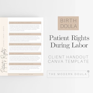 Patient's Rights During Labor Client Handout, Birth Doula Client Files ...