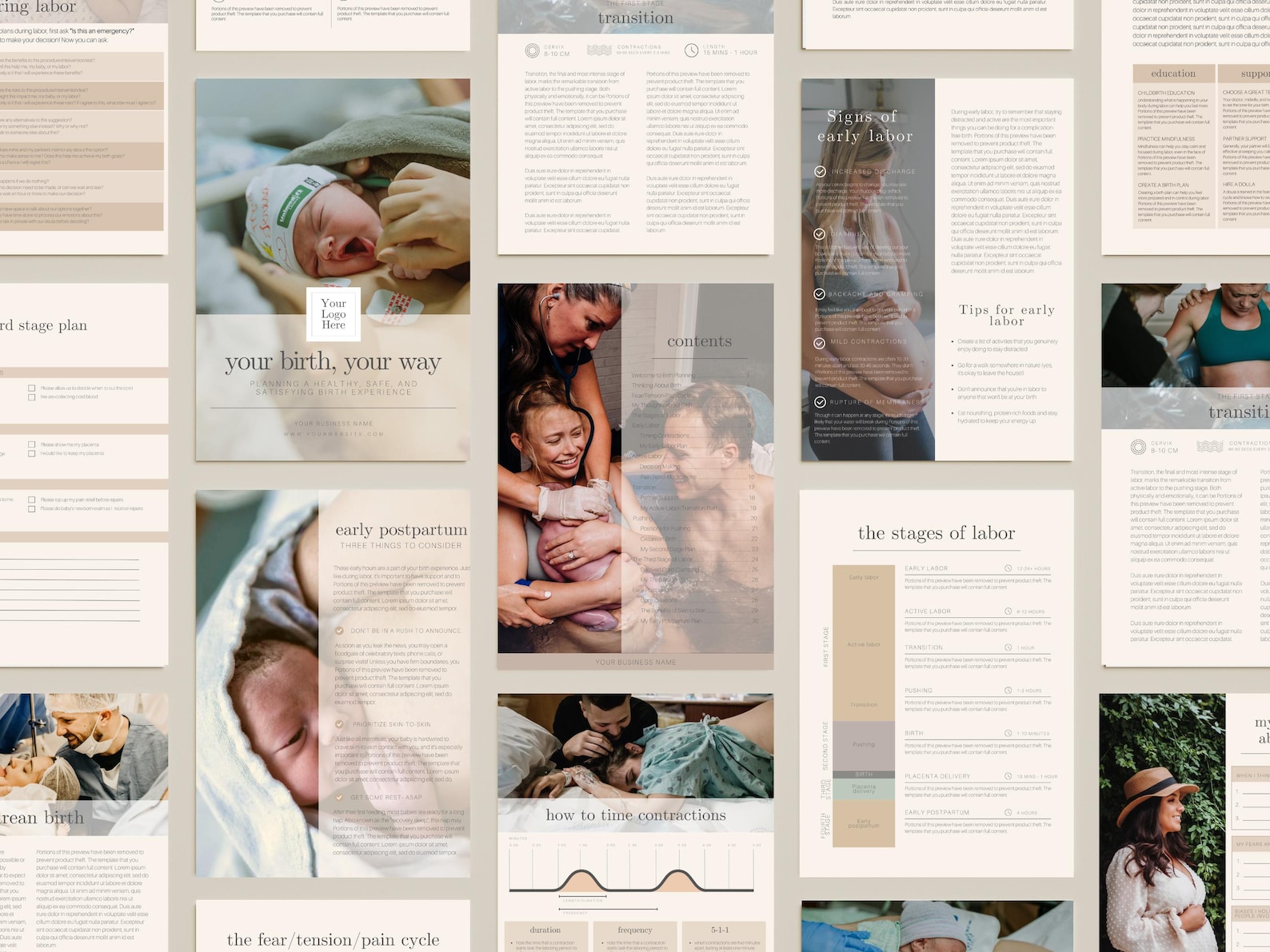 Birth Plan Client Workbook, Birth Doula Client Forms, Birth Plan ...