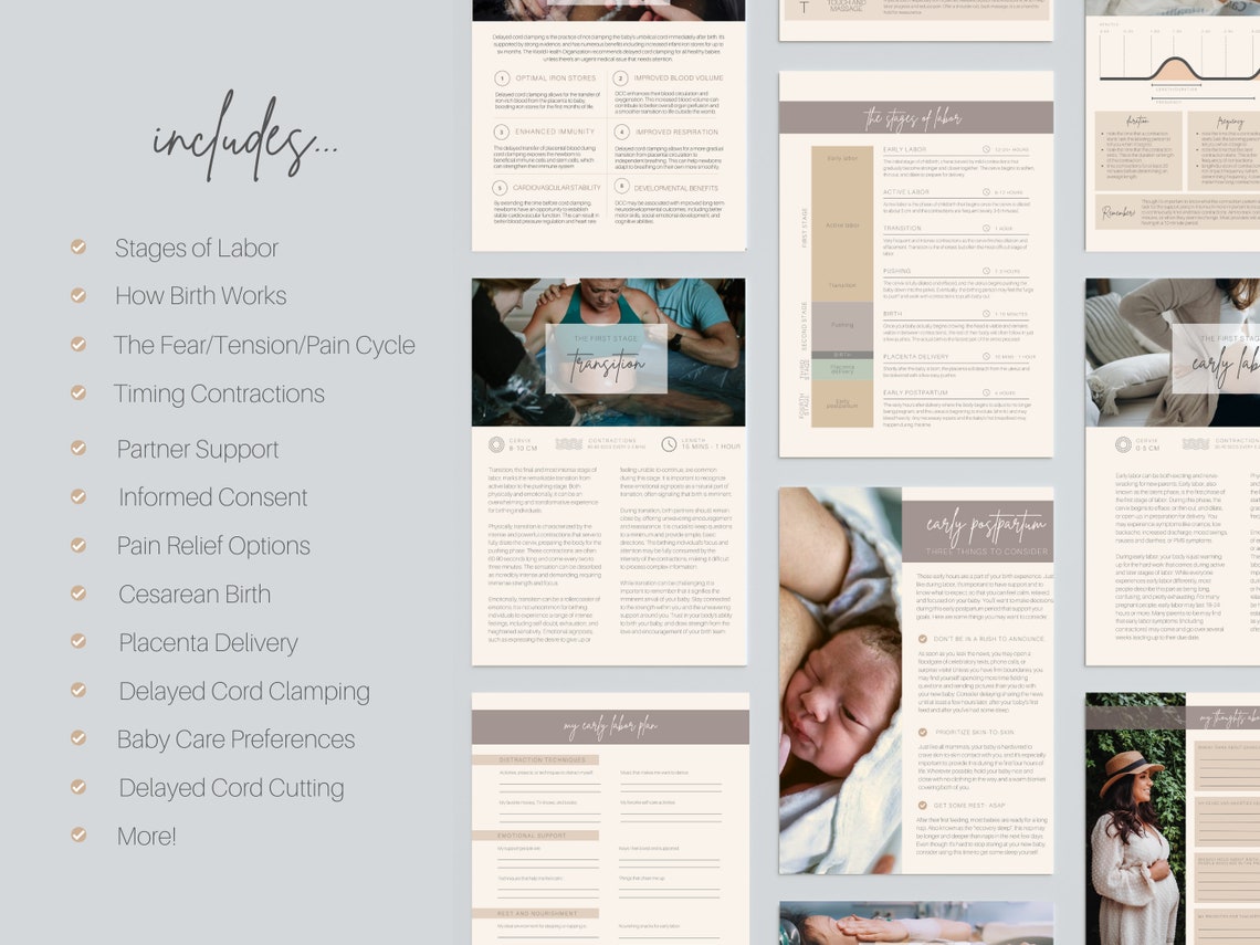 Birth Plan Workbook Template for Birth Planning Birth Plan - Etsy