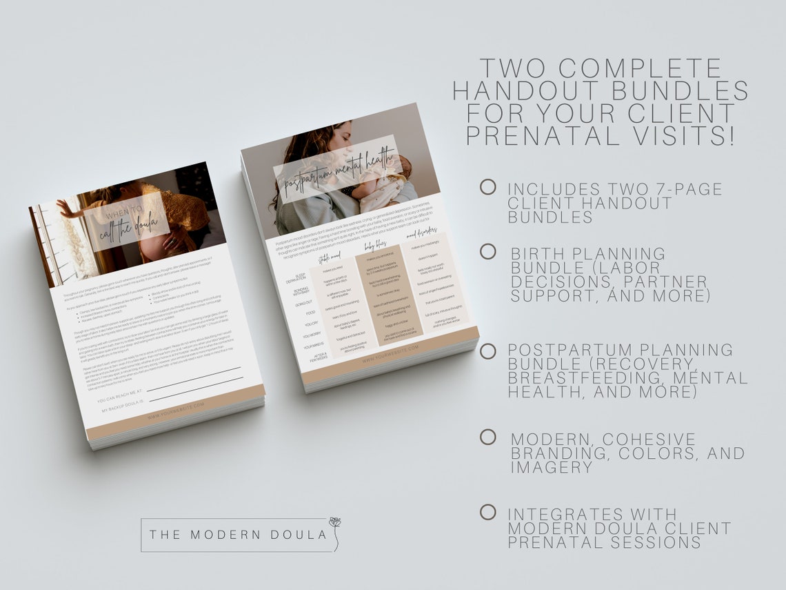 Doula Handout Bundle Editable Birth Doula Client Handouts - Etsy