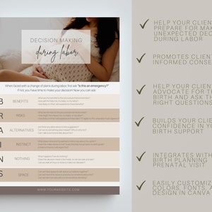 Doula Handout, Doula Prenatal Forms, Decision Making During Labor ...