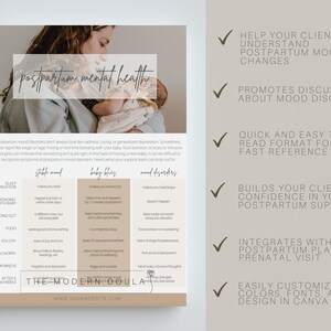 Postpartum Mental Health Handout, Doula Handout, Postpartum Planning ...