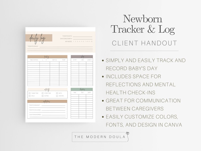 Newborn Tracker, Printable Newborn Care Log, Editable Feeding Tracker ...