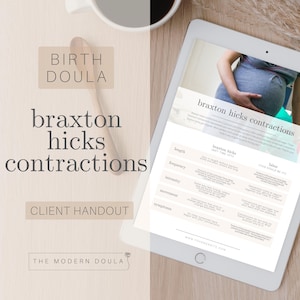 Contraction Handout, Birth Doula Client Handouts, Braxton Hicks Vs ...