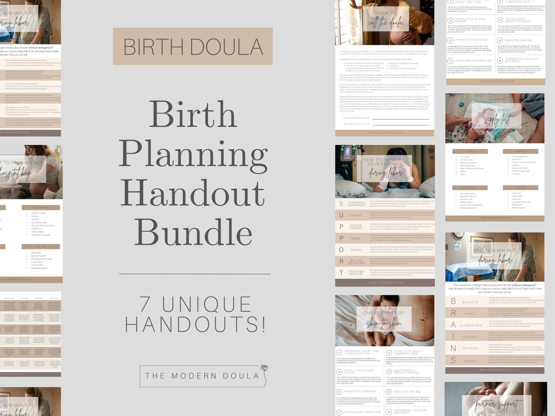 Doula Handouts, Editable Birth Doula Client Handouts, Birth Planning ...
