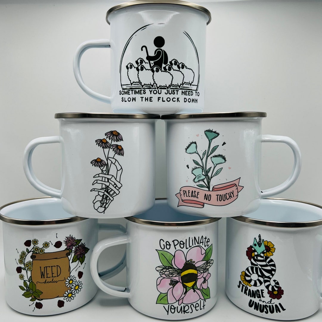 Assorted Themed Enamel Camp Mugs - Etsy
