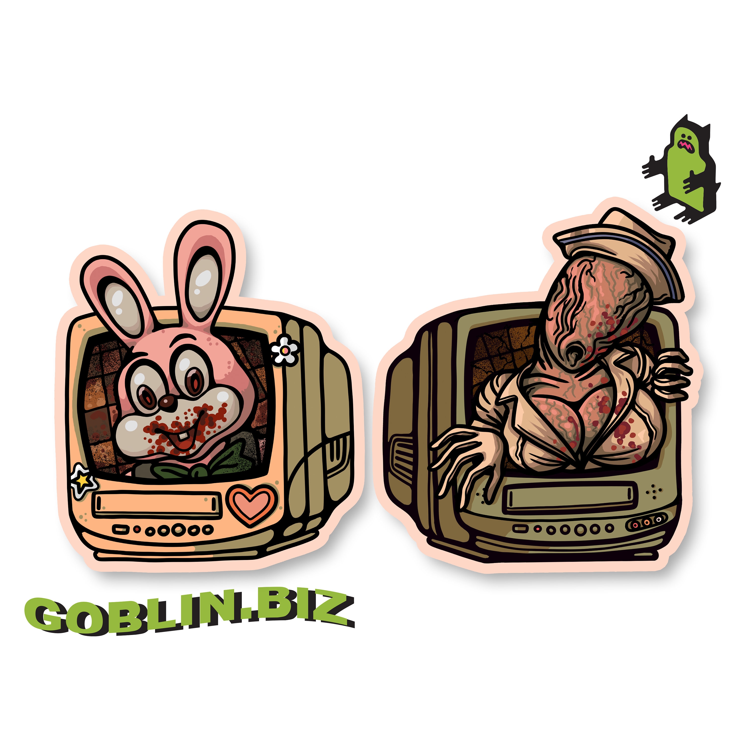 Retro TV PS1 PS2 Silent Hill Nurse Robbie the Rabbit Stickers Vinyl ...