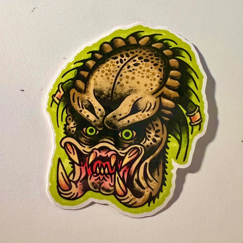 Alien Predator Creature Horror Vinyl Sticker - Etsy