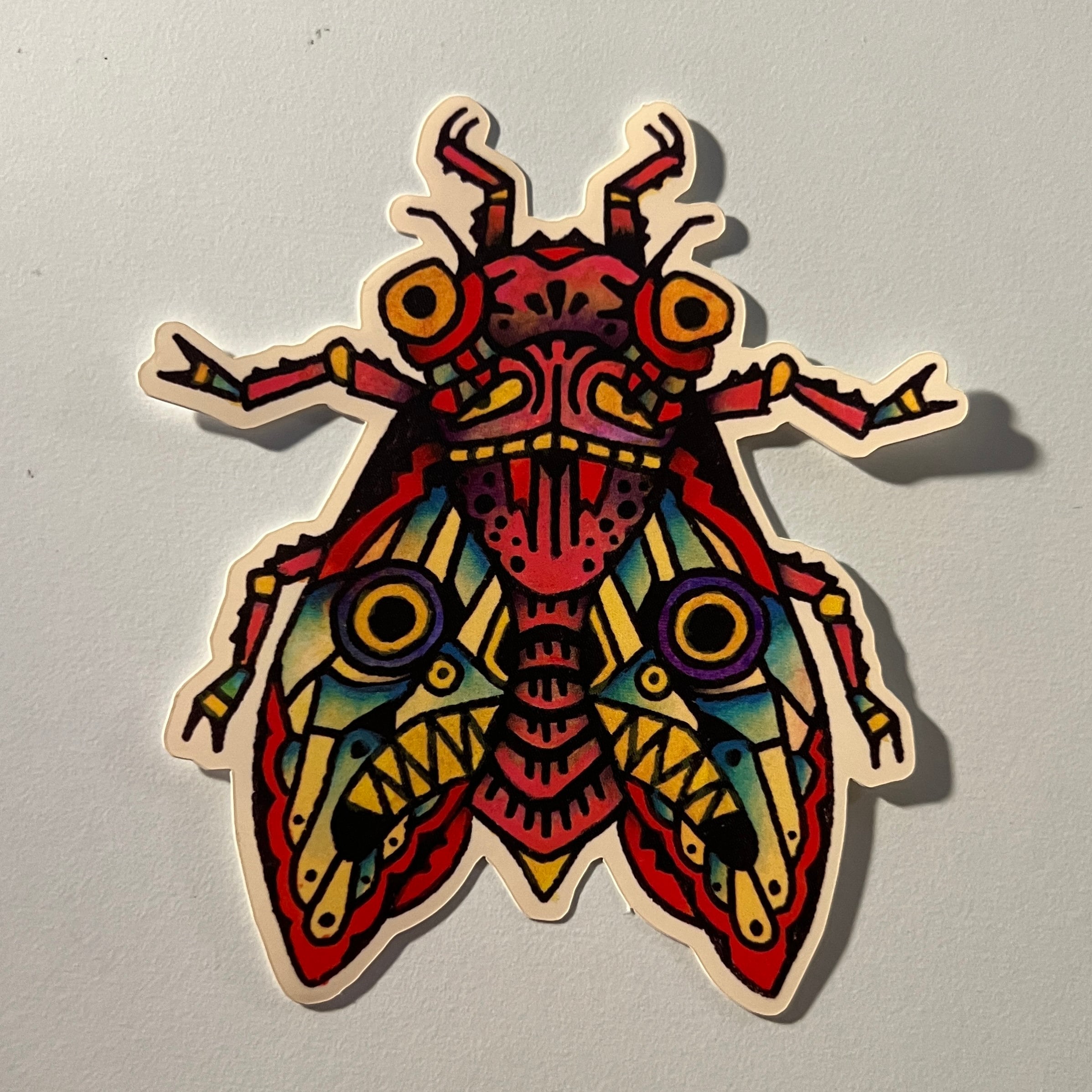 Man Faced Cicada Original Watercolor Vinyl Sticker Tattoo - Etsy