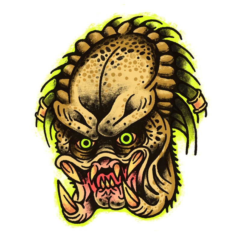 Alien Predator Creature Horror Vinyl Sticker - Etsy