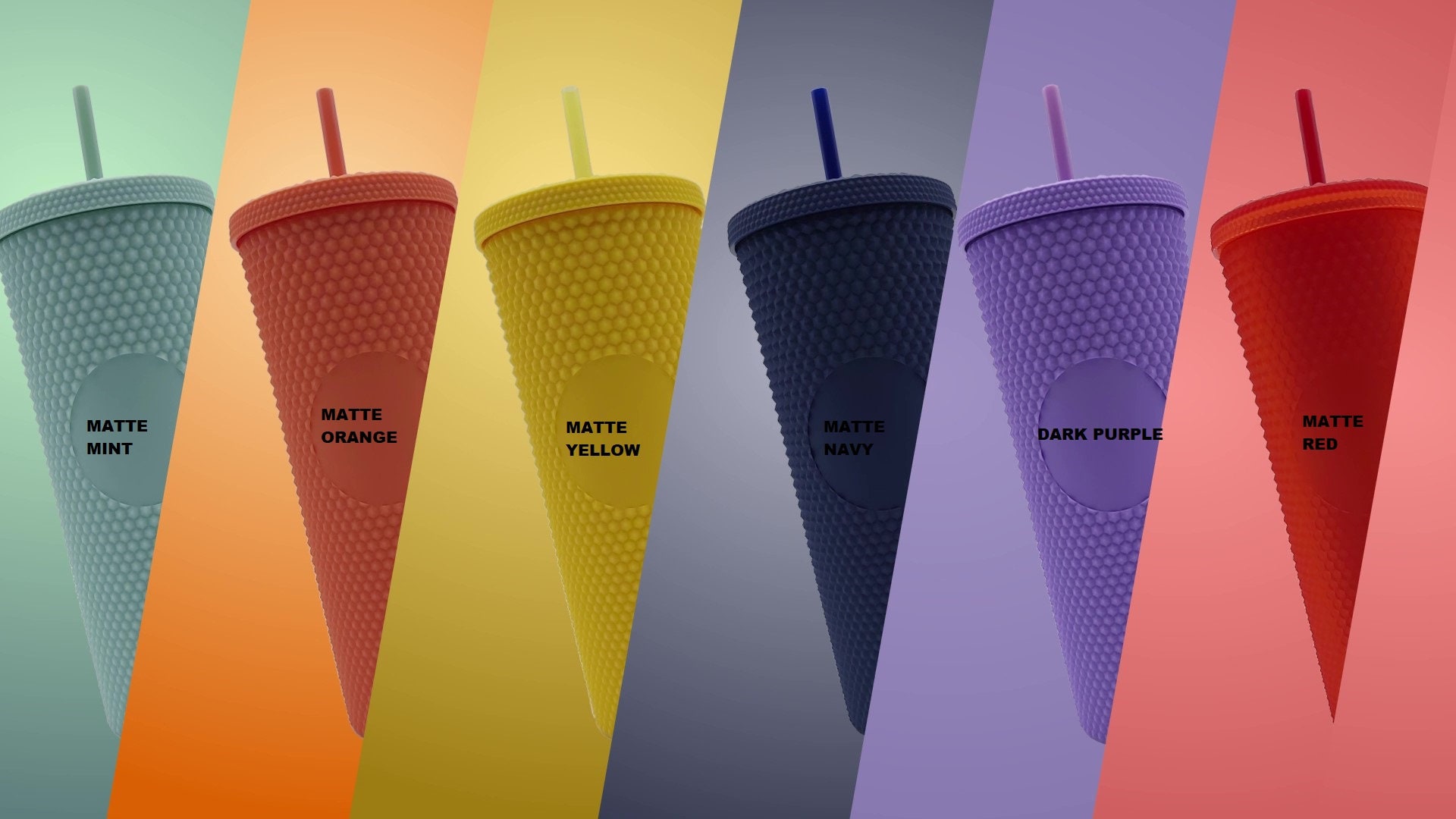 Studded Tumblers With Lids and Straws | Reusable Customizable Honeycomb ...
