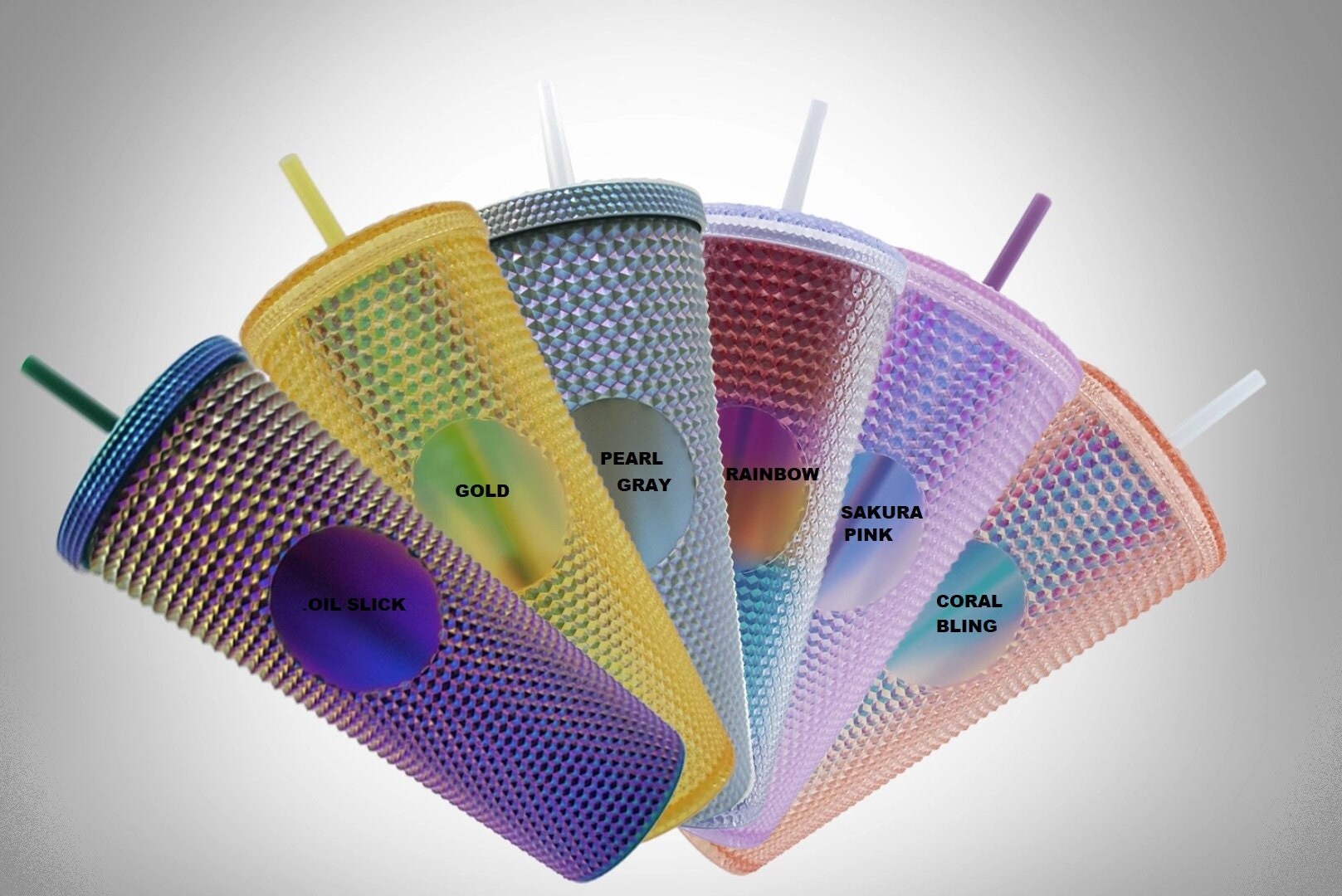 Studded Tumblers With Lids and Straws | Reusable Customizable Honeycomb ...