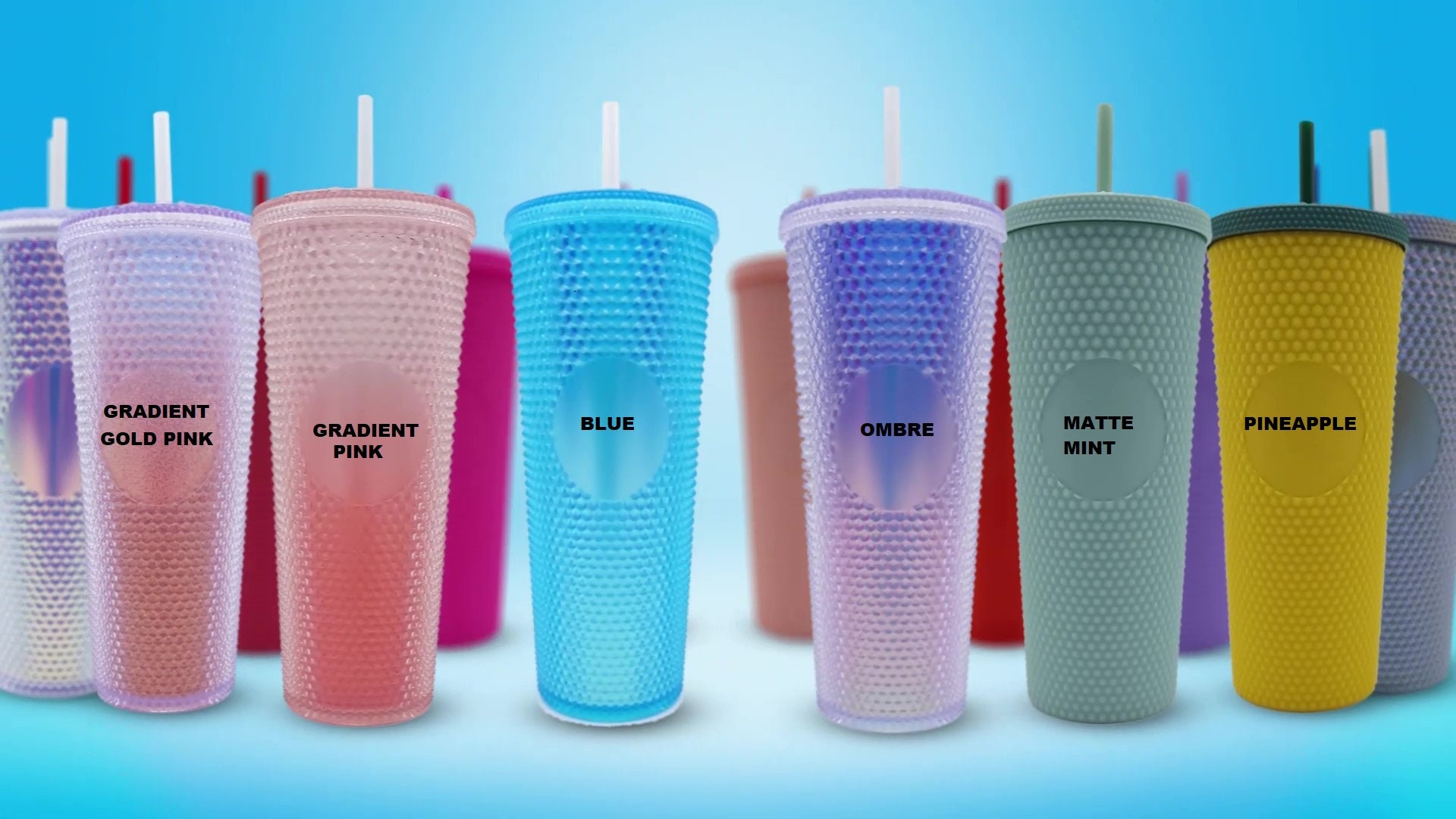 Studded Tumblers With Lids and Straws | Reusable Customizable Honeycomb ...