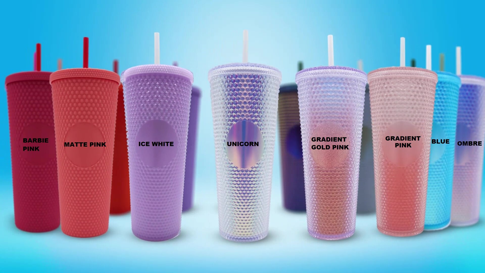 Studded Tumblers With Lids and Straws | Reusable Customizable Honeycomb ...